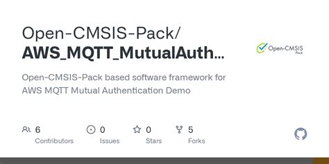 Github Open Cmsis Packawsmqttmutualauthswframework Open Cmsis Pack Based Software