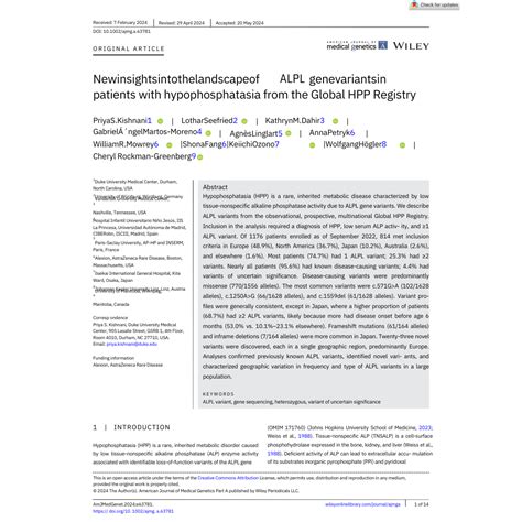 New Insights Into The Landscape Of Alpl Gene Variants In Patients With Hypophosphatasia From The