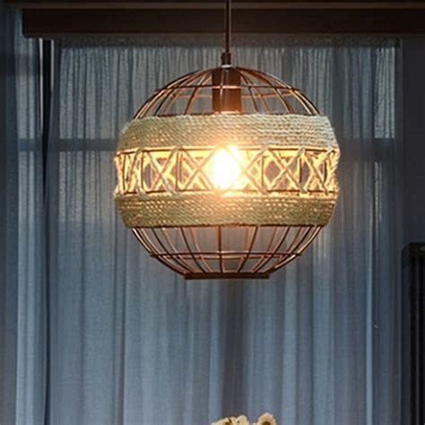 빈티지 산업 스타일 펜던트 조명 로프트 대마 로프 아트 데코 전등 설비 레스토랑 바 펜던트 조명 Led 매달려 램프따뜻한 흰색