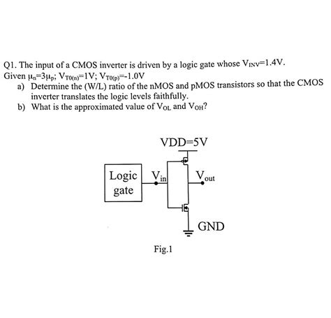 solved q1 the input of a cmos inverter is driven by a logic
