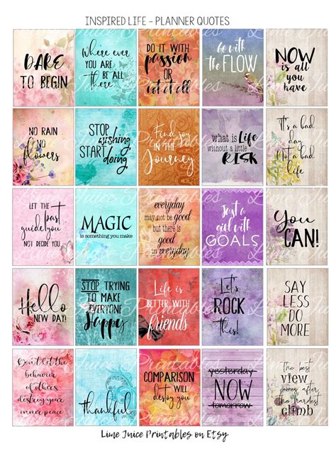 Inspirational Planner Quotes Quote Stickers Printable Planner Stickers