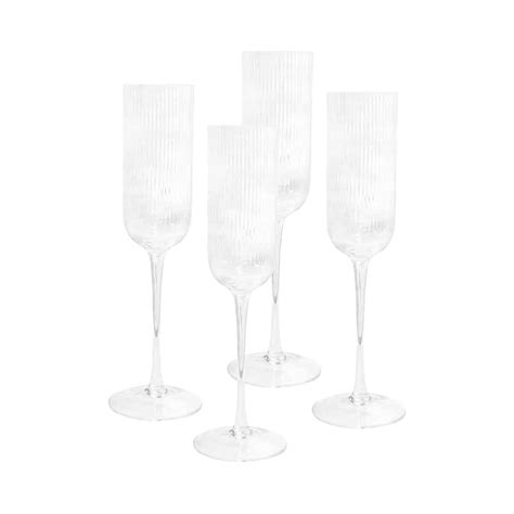 Atticus Ribbed Champagne Glasses Promotional Products Online Jem