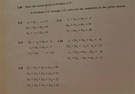 Solved 220 ﻿solve The System Given In Problem 217in