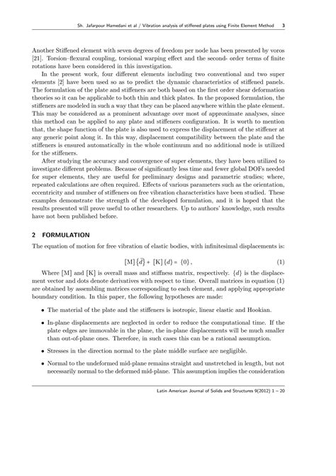 Solution Vibration Analysis Of Stiffened Plates Using Finite Element