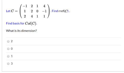 Solved 1 1 2 1 Let C 1 2 0 1 2 4 1 4 1 1 Find Solved 1 1 2 1 Let C 1 2 0 1 2 4 1 4 1 1 Find