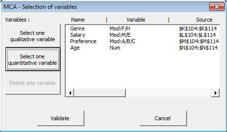 Ad Science StatEL Statistical Softwares On Excel Multiple Correspondence Analysis PCA