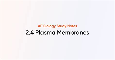 2 4 Plasma Membranes Ap Biology Notes Tutorchase