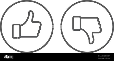 Thumbs Up And Thumbs Down Vector Icon Isolated On White Background