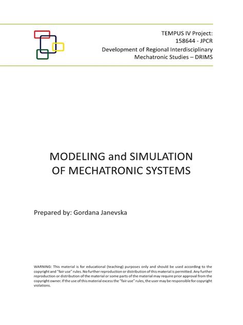modeling and simulation of mechatronic systems pdf discrete time