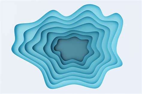 추상 종이 컷 배경 종이 컷 템플릿입니다 디자인 레이아웃 프레젠테이션 전단지 배너 포스터 및 브로셔를 위한 3d 블루 웨이브 릴리프 효과 지형 계층화 된 곡선 종이 접기