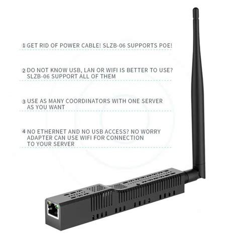Slzb 06 Zigbee 30 To Ethernet Usb A Wifi Adapter Poe