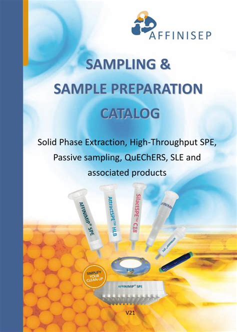 Pdf Sampling And Sample Preparation Catalog · Solid Phase Extraction