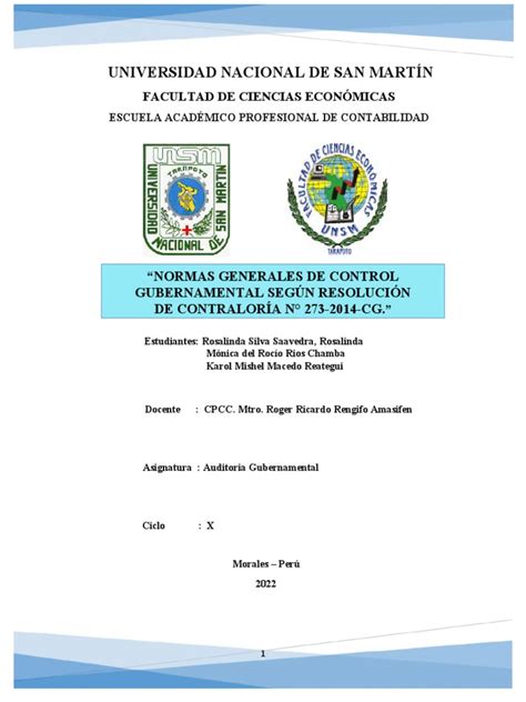 Expo 1 Normas Generales De Control Gubernamental Descargar Gratis Pdf