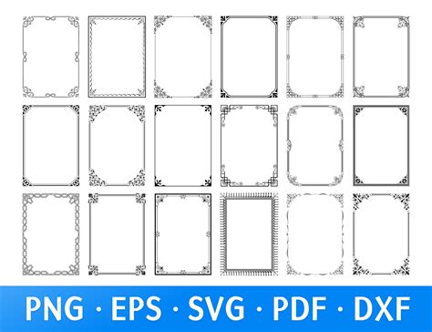 Decorative Frame Svg Reactangle Frame Svg Floral Border Svg Etsy