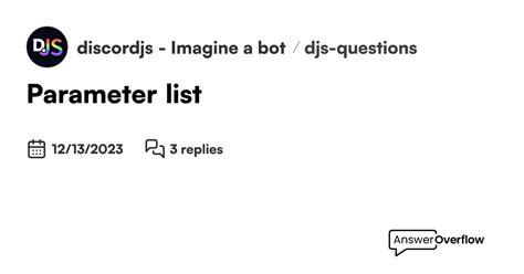 Parameter List Discordjs Imagine An App