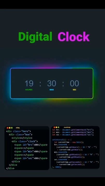 Digital Clock Javascript Programming Project Codinglife Youtube