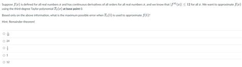 Solved Suppose F X Is Defined For All Real Numbers X And Chegg