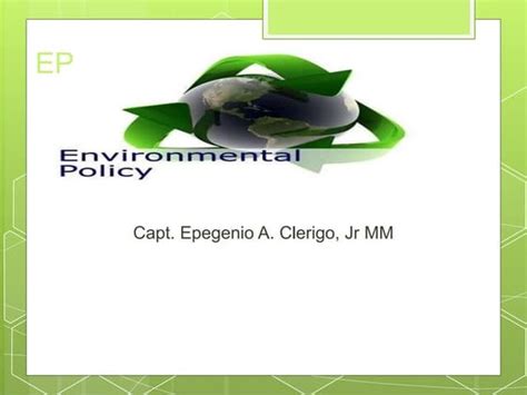 Lecture On Environmental Policy And Plan Ppt