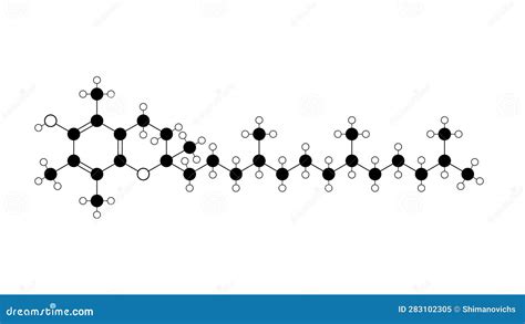 A Tocopherol Molecule Vitamin E Molecular Structure Isolated 3d