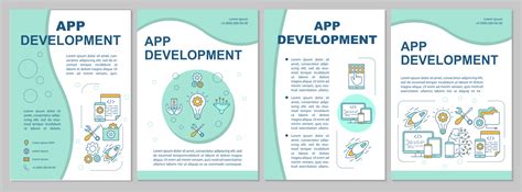 App Development Brochure Template Flyer Booklet Leaflet Print Cover Design Linear