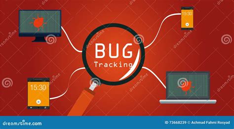 Software Bug Tracking In Devices Stock Vector Illustration Of Look