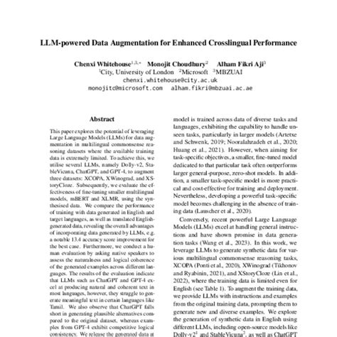 Llm Powered Data Augmentation For Enhanced Cross Lingual Performance