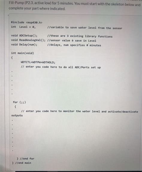 Q3 Write An Msp430 C Language Main Program Which