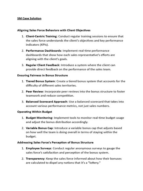 sm case solution pdf sales performance indicator
