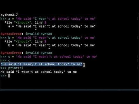 Python Strings Escape Sequences YouTube Learn Programming Data