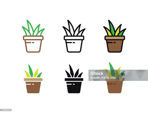 흰색 바탕에 선 평평 하 고 글리프 아이콘 스타일으로 고립 된 냄비에 꽃 식물과 개화 선인장을 설정 합니다 벡터 일러스트 0명에 대한 스톡 벡터 아트 및 기타 이미지