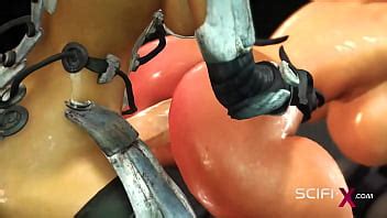 Máquina de follar de ciencia ficción Futa sex android juega con una sexy caliente hottie en la