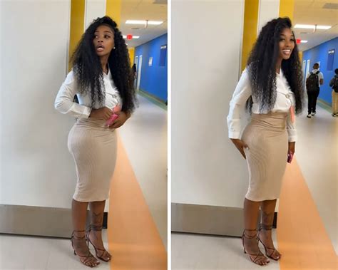 teacher sparks viral debate after showing off too many curves for