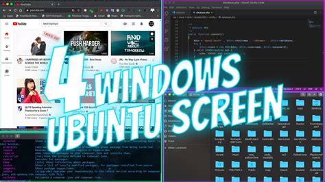 How To Split Ubuntu Screen Into 4 Windows Noobcode Youtube