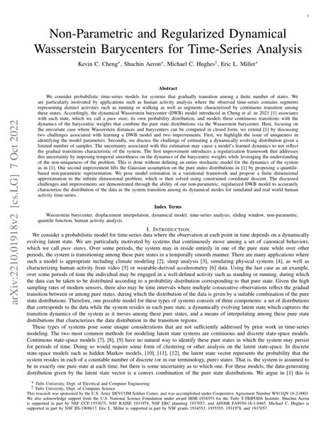 PDF Non Parametric And Regularized Dynamical Wasserstein Barycenters For Time Series Analysis