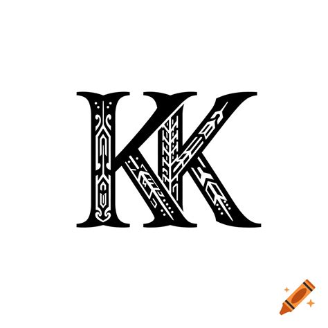 A Black And White Vector Logo Featuring Two Stylized Capital Letters K