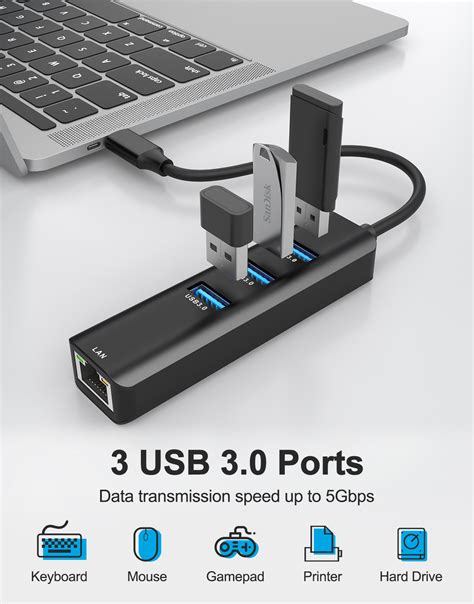 Copy Of USB C To Ethernet Adapter ABLEWE 4 In 1 Aluminum USB C Adapter With Ethernet Port 3