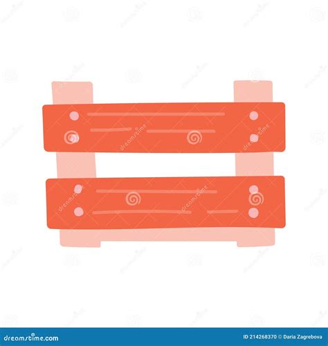 Wooden Garden Tool Box On White Background Vector Illustration In Flat
