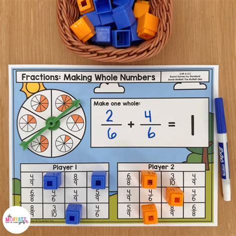 3rd Grade Math Board Games Whole Numbers As Fractions 3 Nf A 3 C