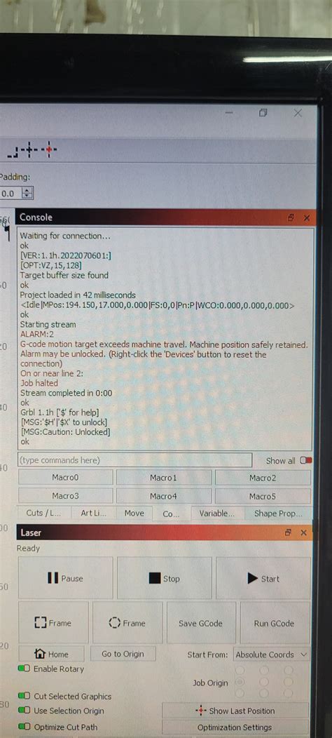 Failed To Frame LightBurn Software Questions LightBurn Software Forum