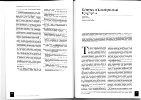 Pdf Subtypes Of Developmental Dysgraphia