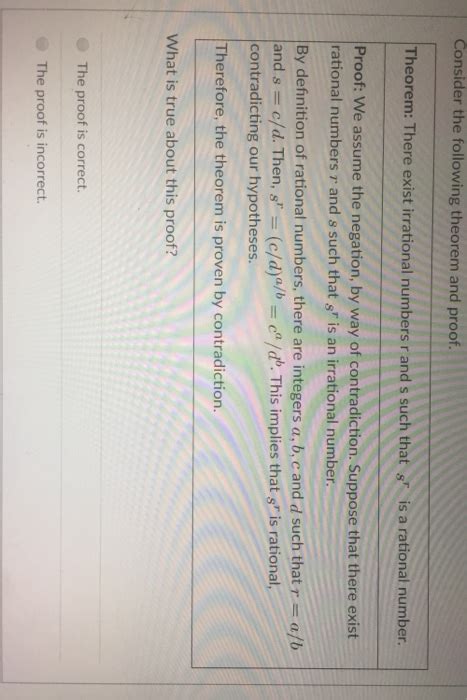Solved Consider The Following Theorem And Proof Theorem Chegg