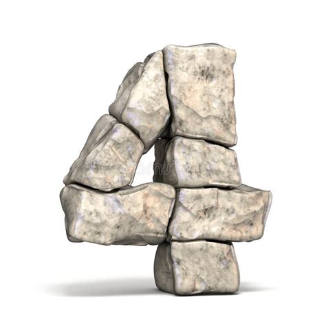 Stone Font Number 4 FOUR 3D Stock Illustration Illustration Of Debris