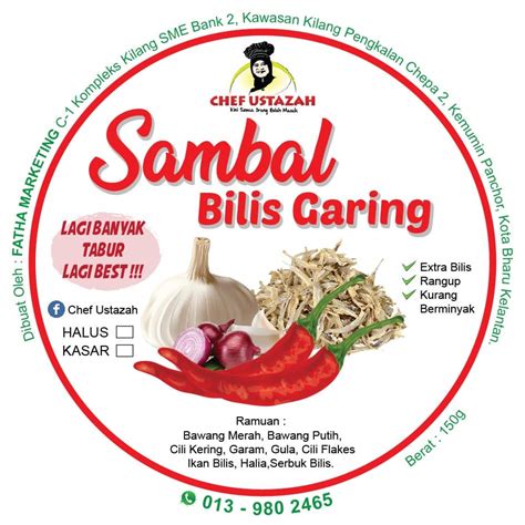 Sambal Bilis Garing Produk Chef Ustazah Halal Produk Muslim Botol Shopee Malaysia