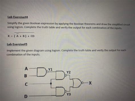 solved lab exercise 7 simplify the given sop expression