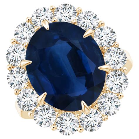 Customizable Angara Gia Certified Natural Classic Blue Sapphire Yellow