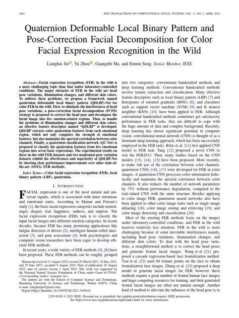 Quaternion Deformable Local Binary Pattern And Pose Correction Facial Decomposition For Color