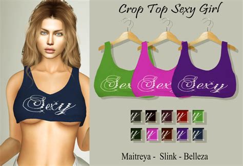 Second Life Marketplace Crop Top Sexy Girl Ls