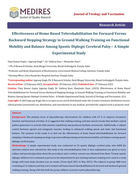 Pdf Effectiveness Of Home Based Telerehabilitation For Forward Versus Backward Stepping