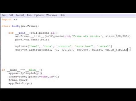 WxPython Programming Tutorial 13 List Boxes YouTube