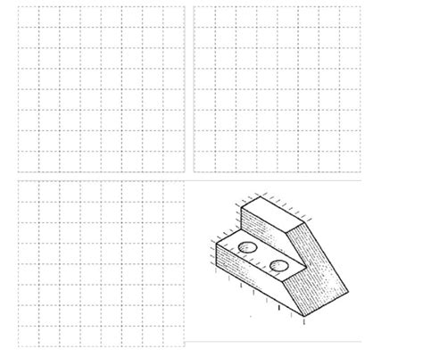 solved for the part shown here come up with multiview